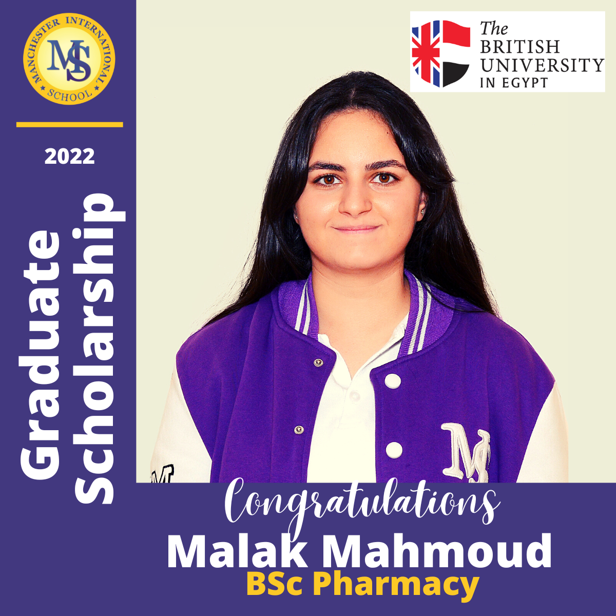 Y12 Malak Mahmoud - Achieves BUE Scholarship - Manchester International ...
